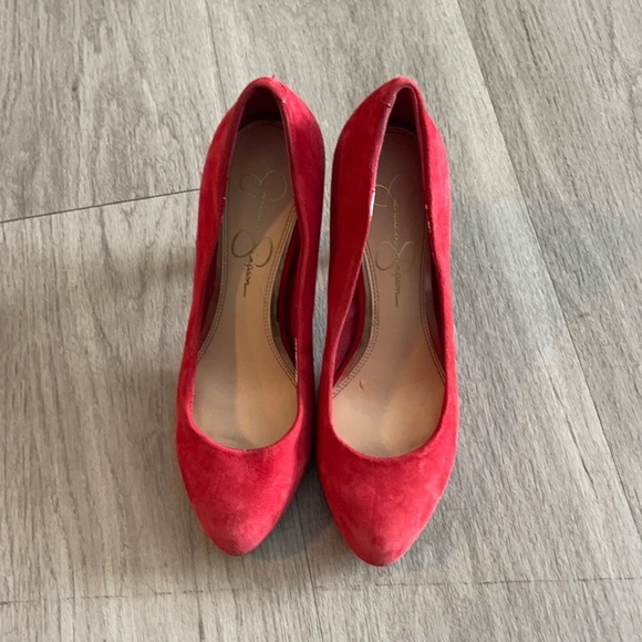 Jessica Simpson | Shoes | Jessica Simpson Red Suede Pumps | Poshmark